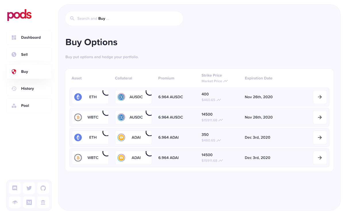 Pods Finance | The easiest way to hedge crypto